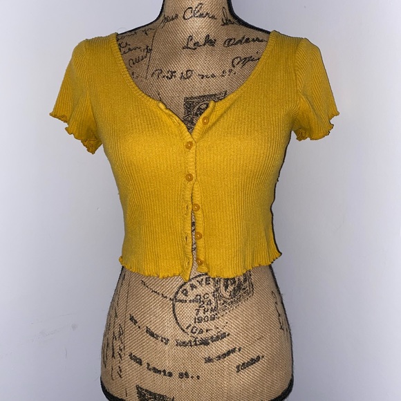 Colsie | Tops | Ribbed Y2k Cropped Top Button Up | Poshmark